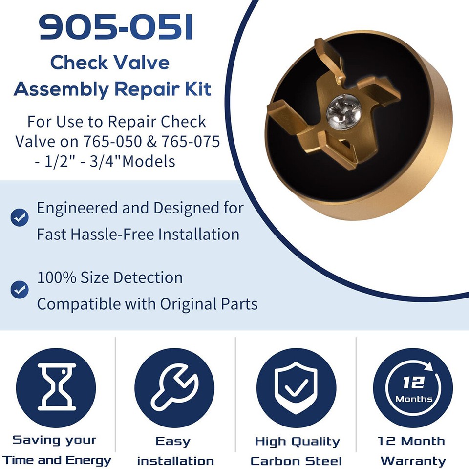 for Febco 905-052, 905-051, 765 Check Valve Assembly Repair Kit 1/2 and ...