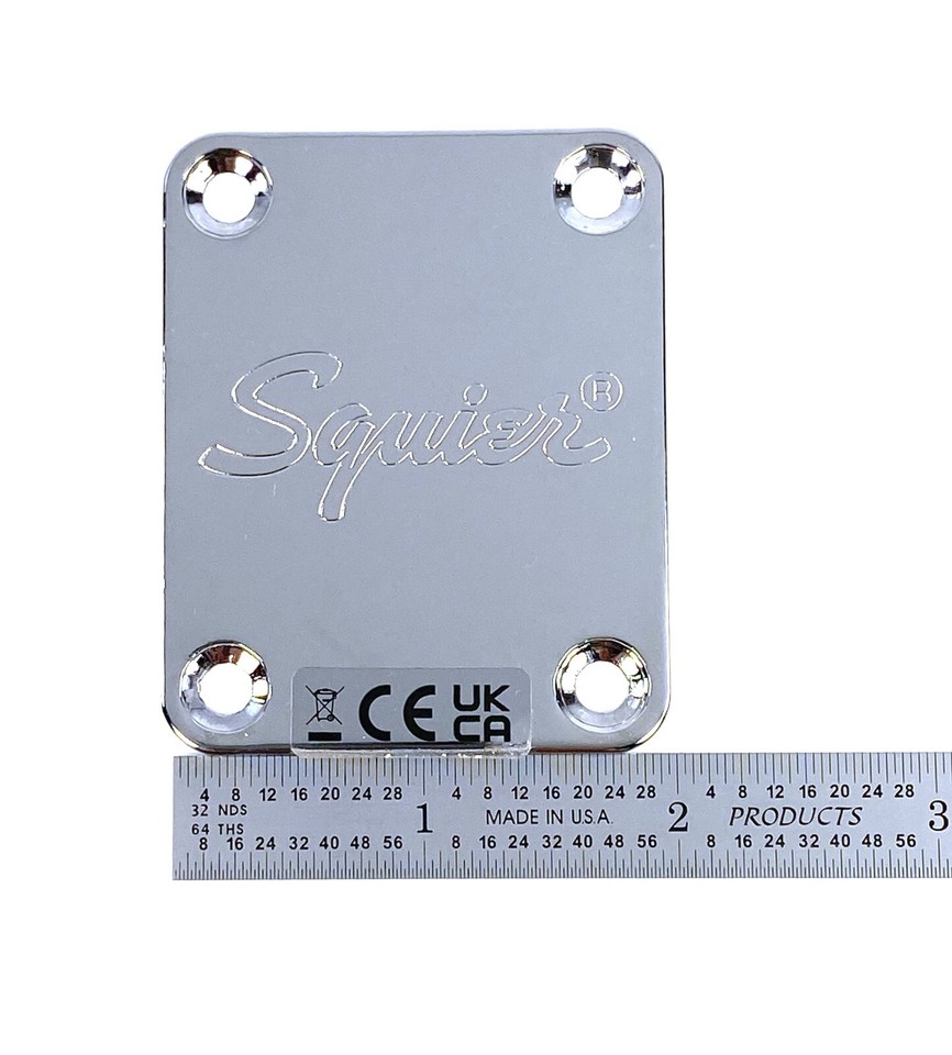 Real Fender Squier Strat SCRIPT NECK PLATE w/MOUNTING SCREWS Tele ...