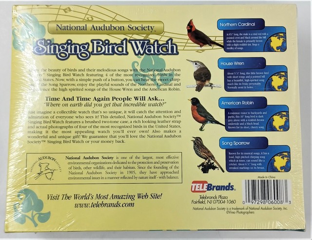 National Audubon Society Singing Bird Watch Certificate Authenticity ...