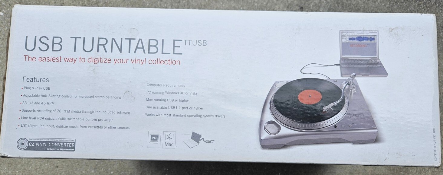 Ion USB Turntable/Vinyl Archiver iTTUSB10 LP to PC to CD Converter ...