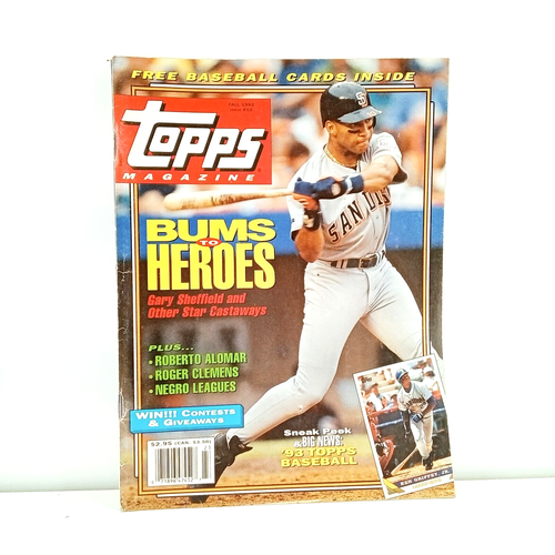 Topps Magazine Fall 1992 Gary Sheffield San Diego Padres Game Genie ...