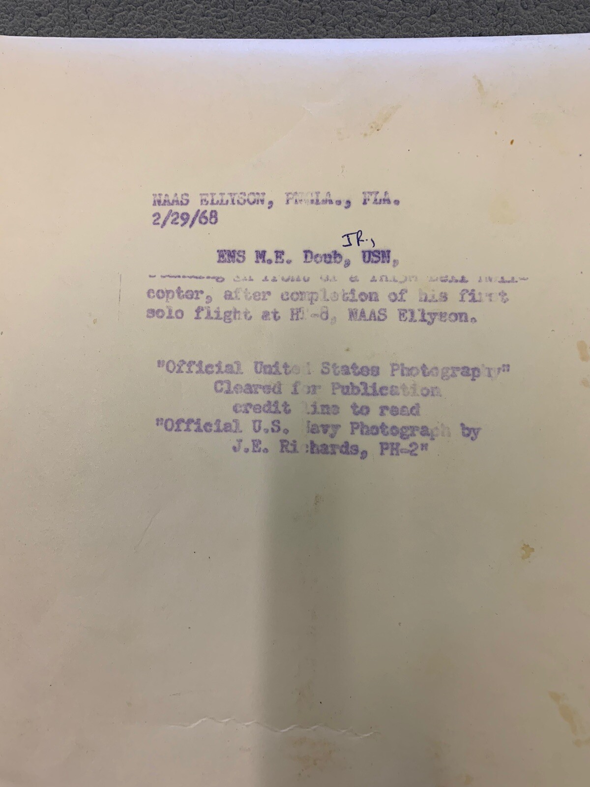 Vintage 1968 Official Photograph Ellyson Field Heltraron Eight ...