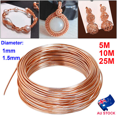 Pure Copper Wire 99.9% Solid Bare Uncoated 1mm 1.5mm Jewellery Craft ...