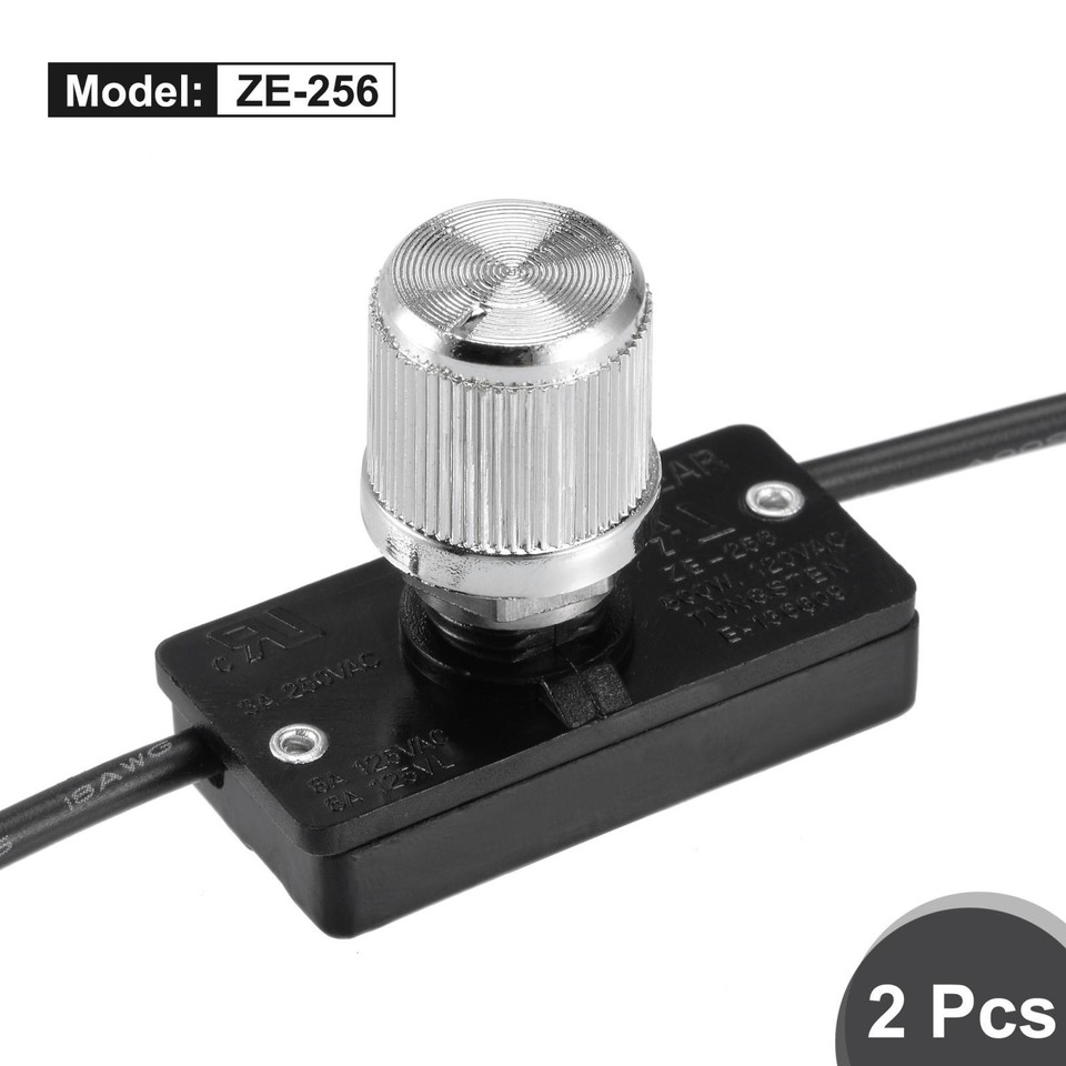 2pcs Rotary Style Low-High-Off Dimmer Switch 250V AC/125V AC Lead Wire ...