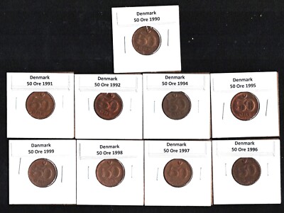 DENMARK 1990-1999 SET OF 9 COINS | eBay