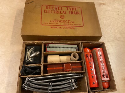 1950's Diesel Type Electrical Train Marlines #9500 Louis Marx RC Set ...