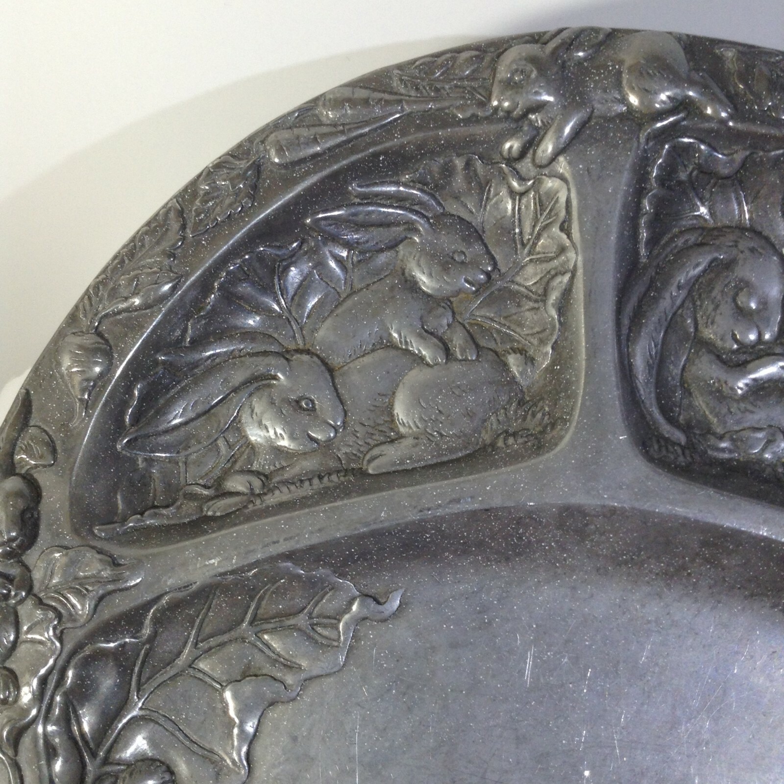 Arthur Court 1997 Pewter 3 Section Divided Tray -Rabbits & Bunnies ...