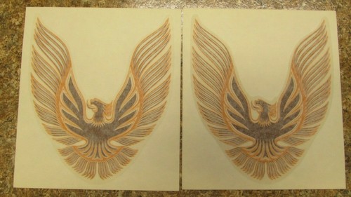 1981 Trans Am Sail Panel Birds Decal Pair Orange/Light Brown 5" x 5 3/4 ...