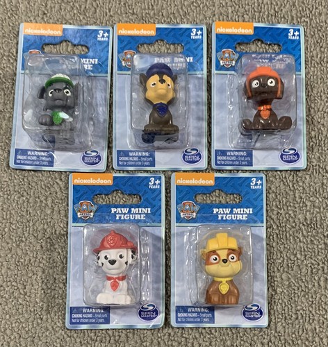 Paw Patrol Micro Collection Set of 5 Mini Figures Cake Toppers Mattel ...