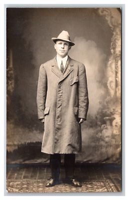 Salesman Portrait RPPC ~ 1920s fashion ~ prop background ~ PA | eBay