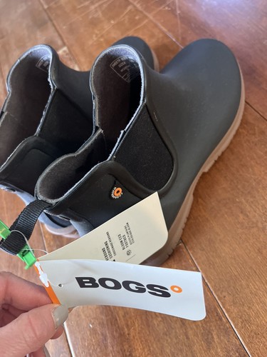NWT BOGS Sweetpea II Chelsea Bloom Black Waterproof Women's Rain Boots ...