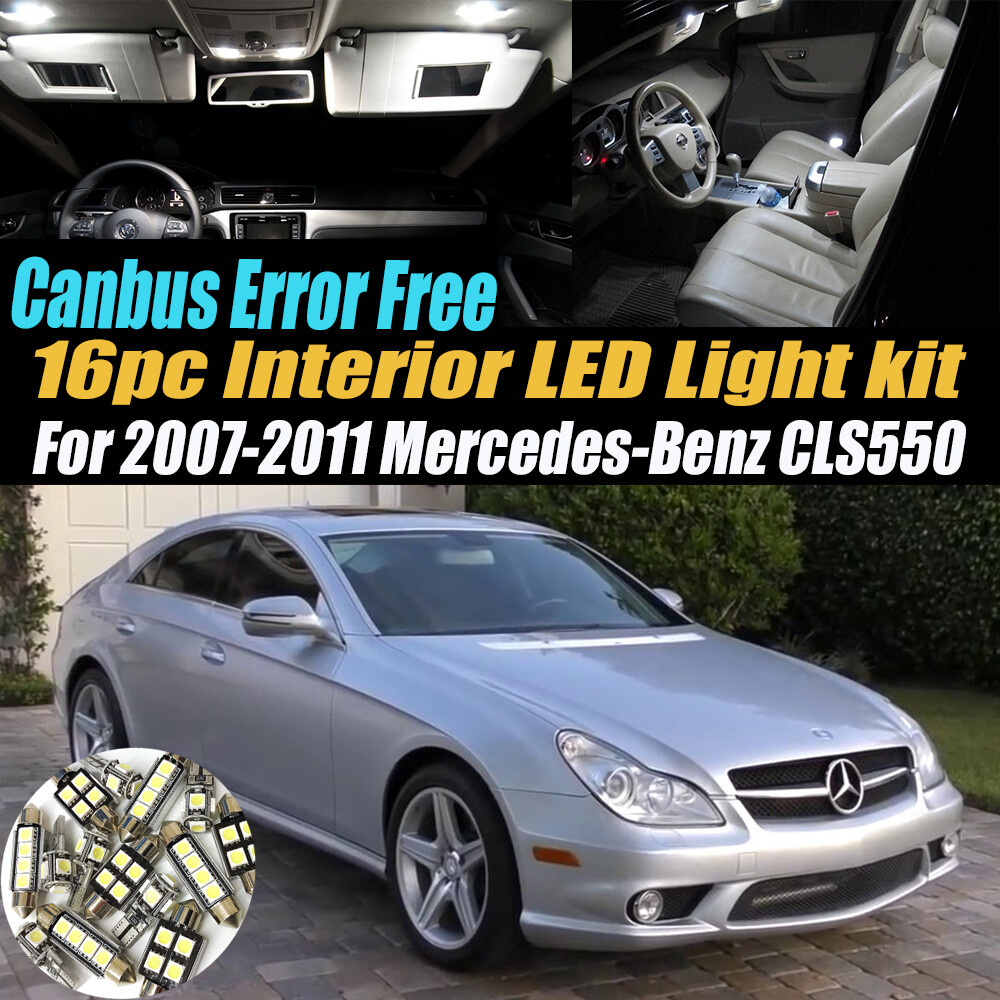 16Pc Error Free White Interior LED Light Kit for 2007-2011 Mercedes ...