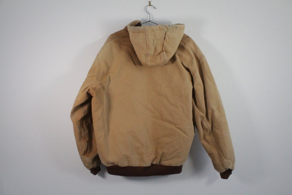 Carhartt Flannel Quilt Lined Duck Canvas Full Zip Active Jacket XL ...