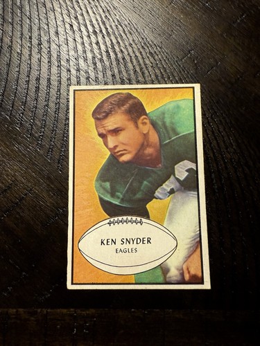 1953 BOWMAN FOOTBALL CARD #55 KEN SNYDER EXMT!!!!!!!!! | eBay