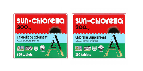 2 x Sun Chlorella 200mg 300 Tablets SUN A Chlorella Total 600 Tabs ...