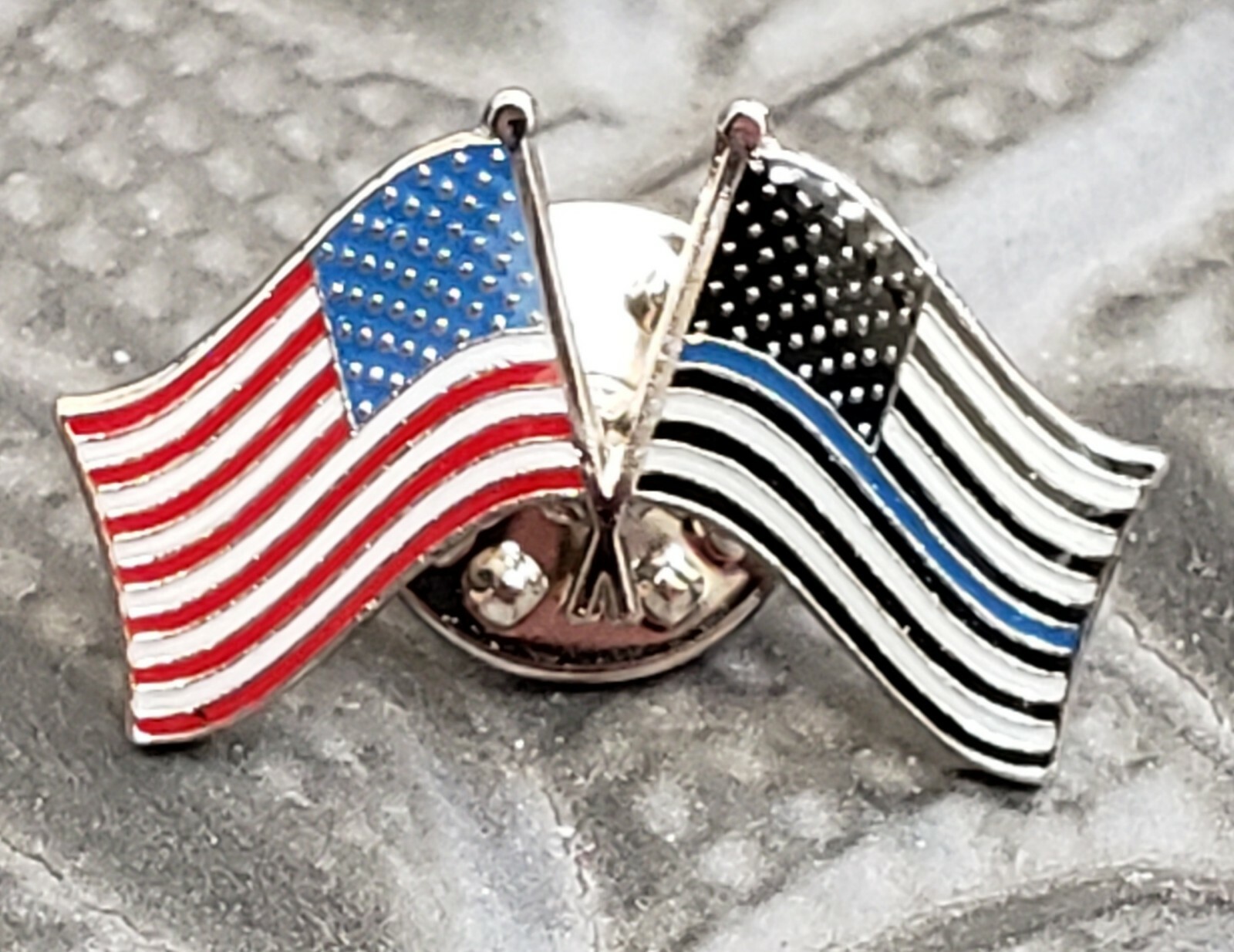 American Flag and Thin Blue Line Lapel Pin - Law Enforcement / USA ...