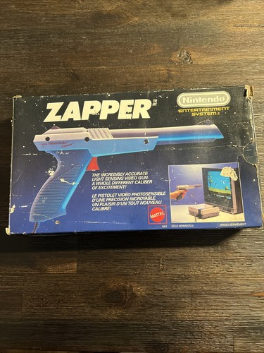 NINTENDO NES ZAPPER LIGHT GUN IN BOX ORIGINAL OEM RARE GREAT CONDITION ...