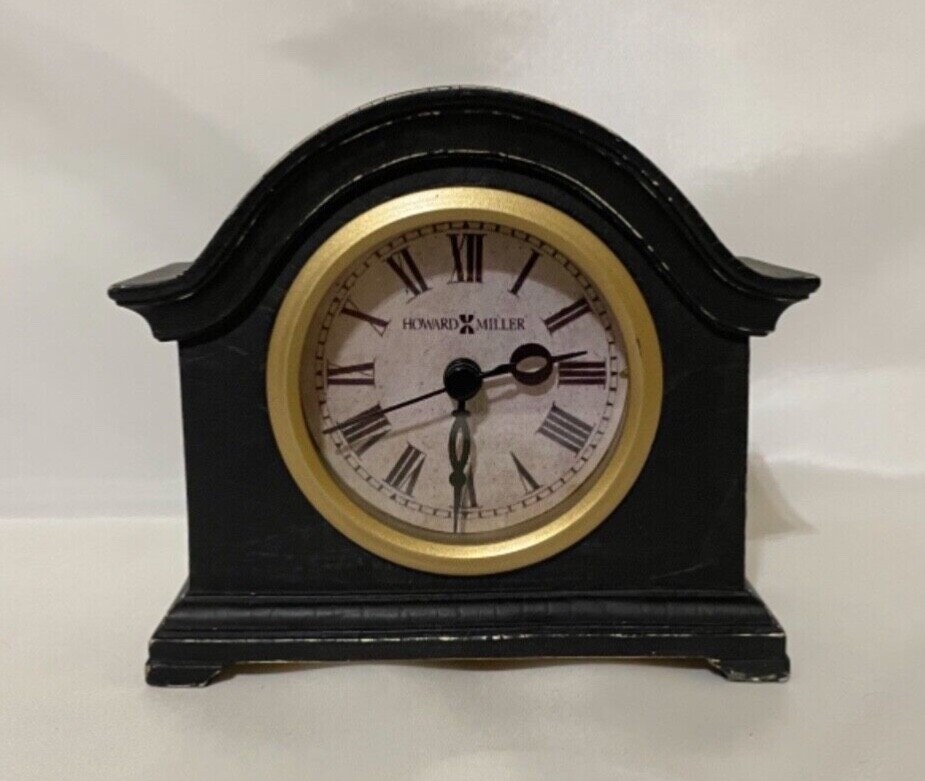 Distressed Black w/Gold Trim Howard Miller Desk Clock Delano Tuscany ...