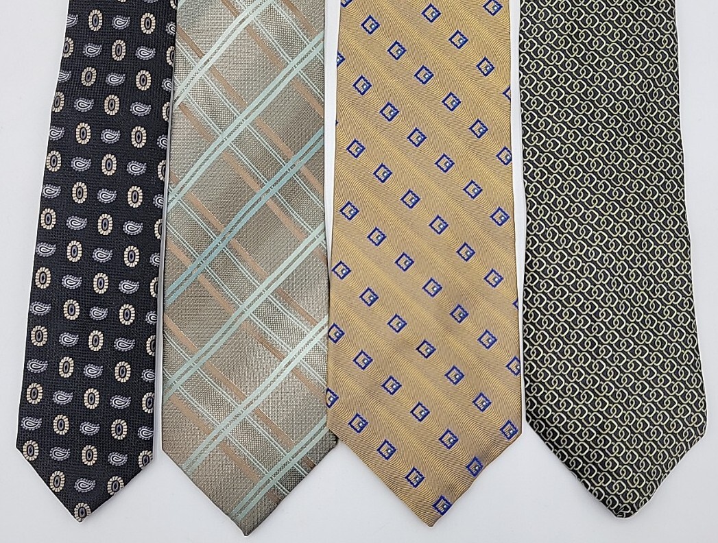 LOT OF 4 MEN'S DESIGNER NECK TIES 100% Silk Kenneth Cole Frangi Joseph ...