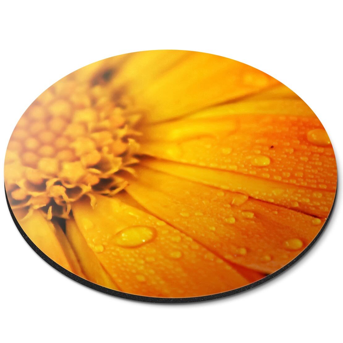Round Mouse Mat Orange Marigold Flower #51614 | eBay UK