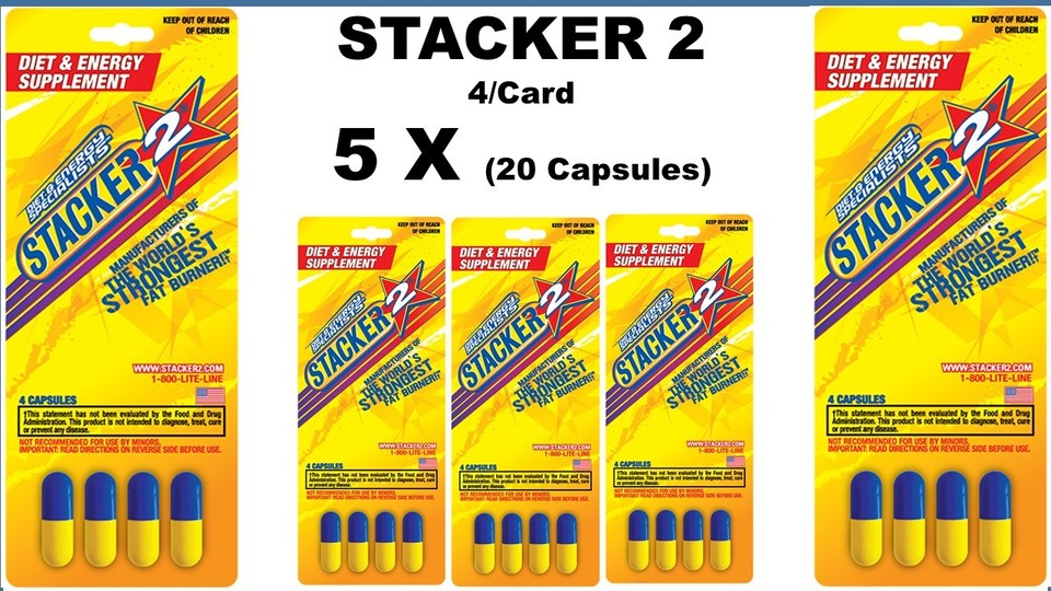 Stacker Two Dietary supplement Fat Burner Weight Loss Capsules (Pick ...