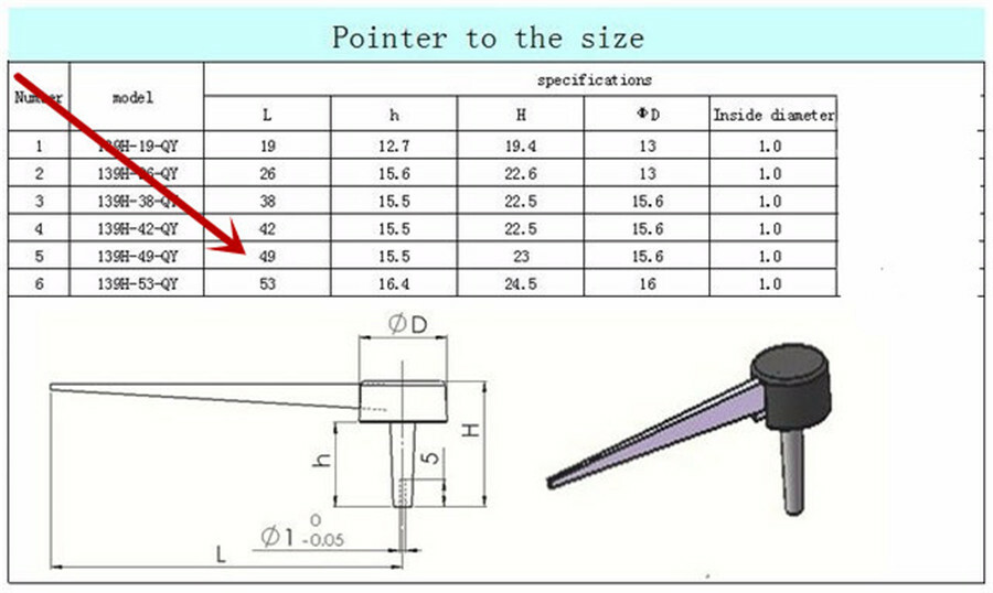 5Pcs 49mm Length Speedometer Needle Pointers Set Plastic for Car Truck ...