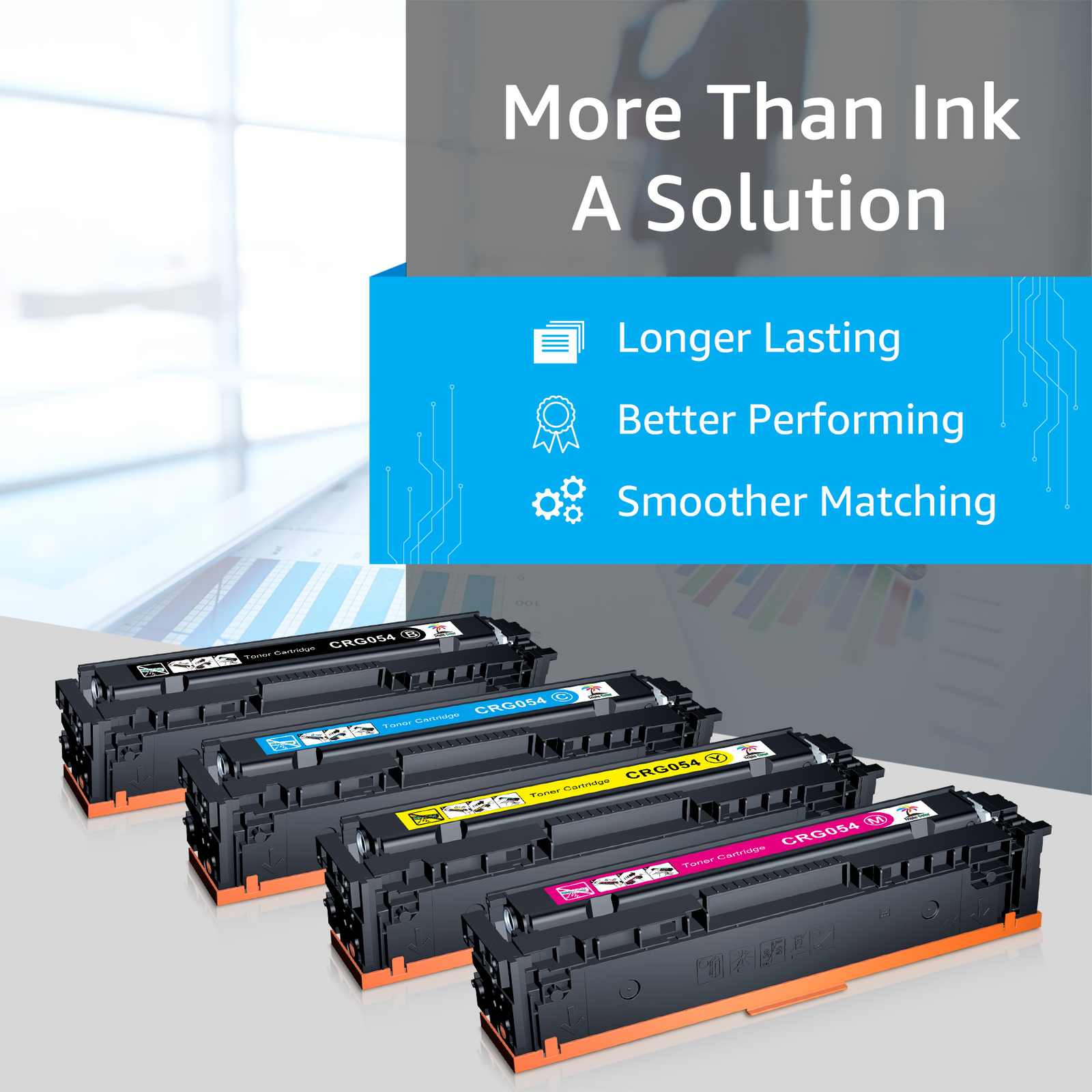 4 Pack 054 Toner Cartridge for Canon MF641cw MF642cdw MF644cdw LBP ...