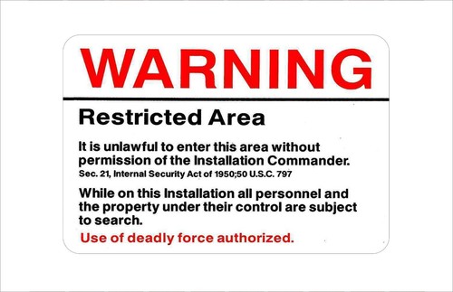Warning Restricted Military Area 51 Reproduction metal sign | eBay