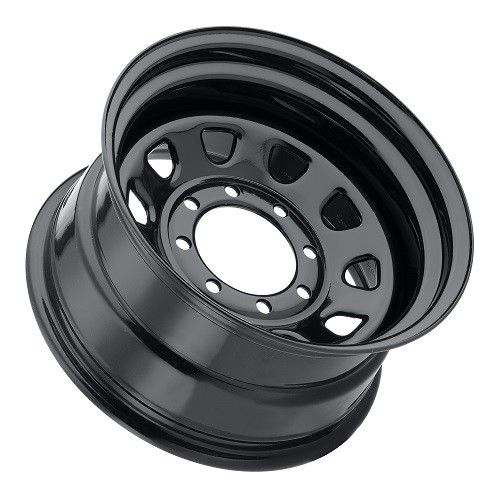 16x8 Vision HD 84H D-Window Black Steel Wheel 5x4.5 (0mm) CAPS SEPARATE ...