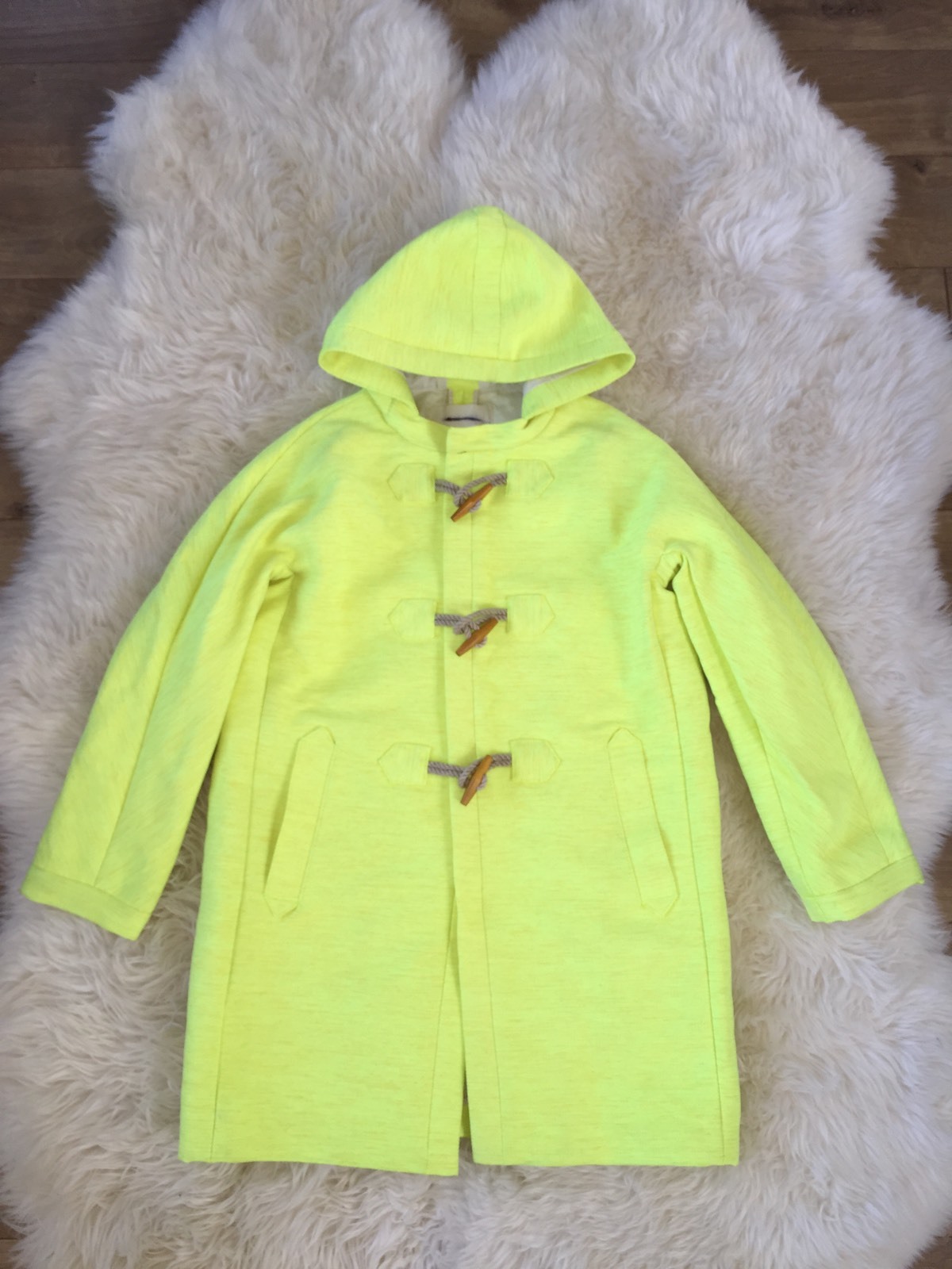 J Crew Collection Basket-Weave Toggle Coat Neon Yellow A1403 Sz 2 $595 ...