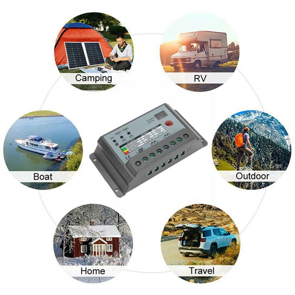 Solar Charge Controller Batteries Panel Dual Battery Regulator For 12V ...