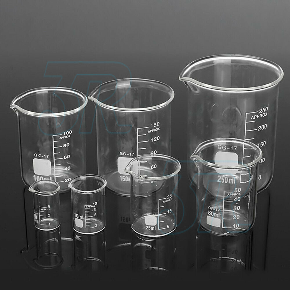 7Pcs/Set Graduated Low Form Measuring Beakers Volumetric Measuring Lab ...