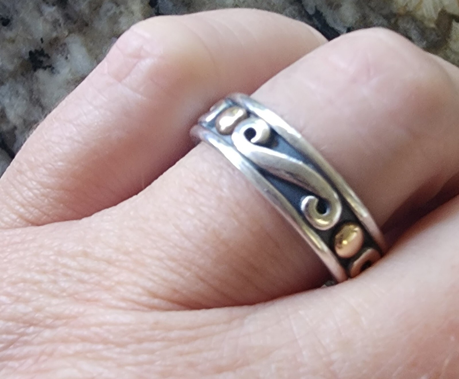 Retired James Avery 14kt Gold Dot and Sterling Silver… - Gem