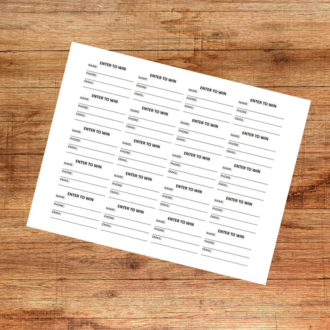 Enter To Win Template Printable Raffle Ticket Template, Door Prize