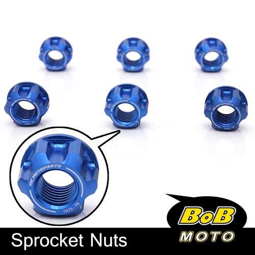 BLUE CNC M10 Rear Sprocket Nuts For Yamaha YZF R1 Big Bang 09-13 12 11 ...