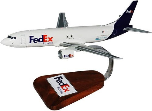 FedEx Express Boeing 737-400F Desk Top Display Wood Jet Model 1/100 SC ...