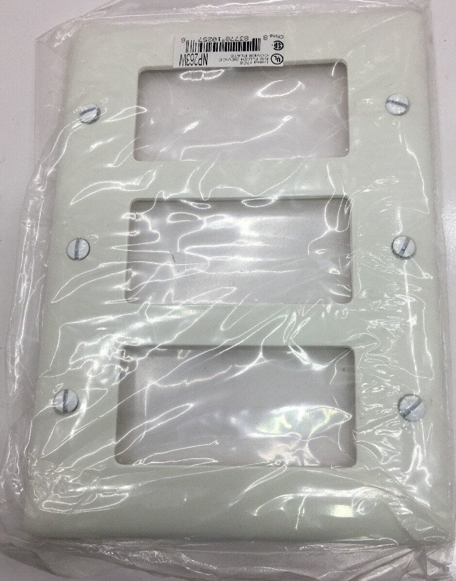 NP263W HUBW WALLPLATE 3-GANG THREE RECEPTACLE WHITE | eBay