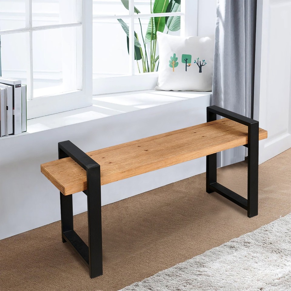 19" Black Metal Bench Legs Heavy Duty Metal Coffee Table Legs Set of 2 ...