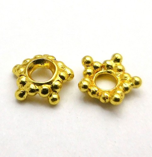 30 Pcs 7X4mm Bali Star Bead Cap 18k Gold Plated Jewelry Making Cap 486 ...