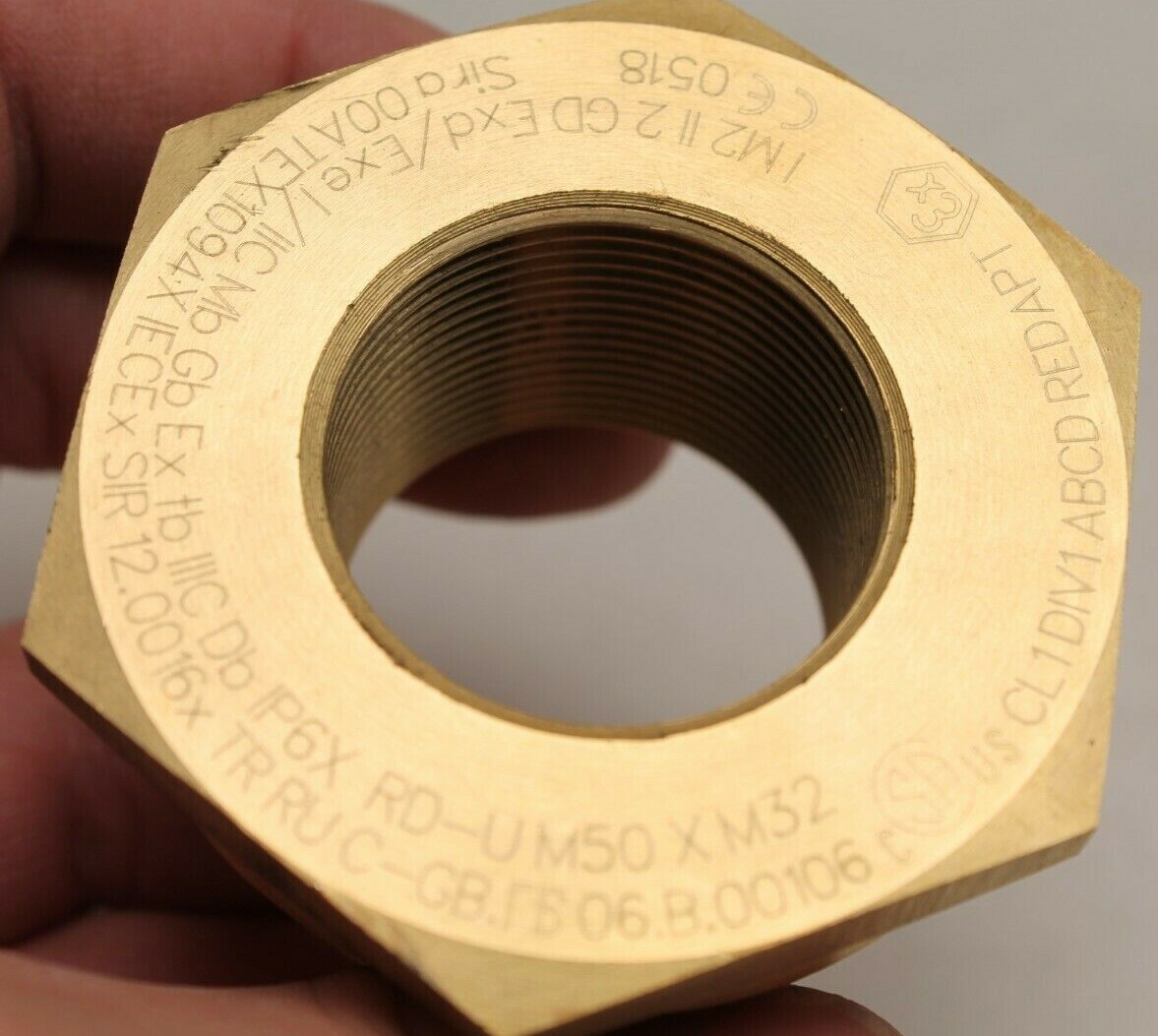 EATON / REDAPT RDU100806 M50 Male x M32 Female EXDE Brass Reducer EEXD ...