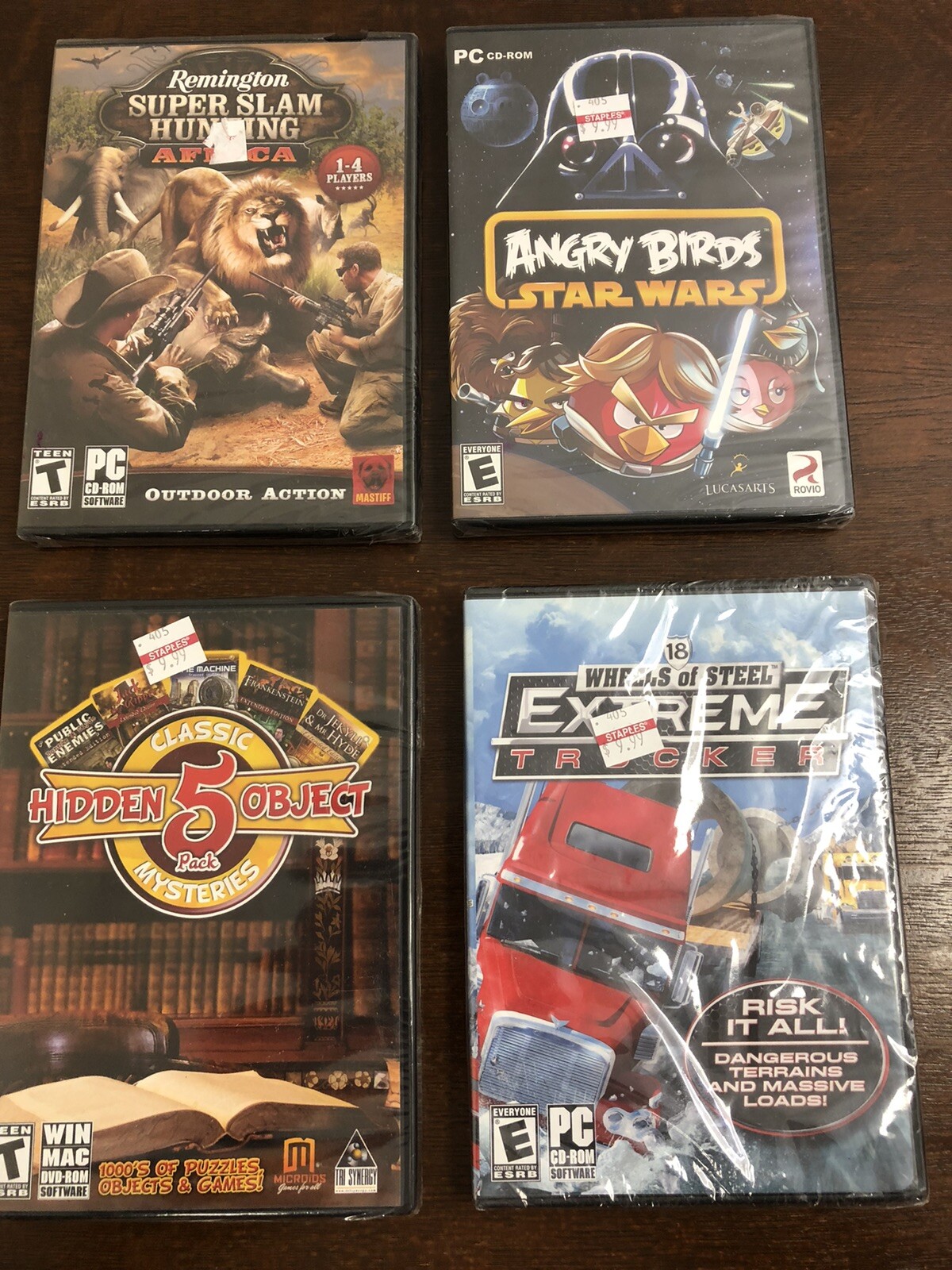 Pc Gaming Cd Rom Lot Of 4 Games. Angry Birds, Remington Super Slam ...