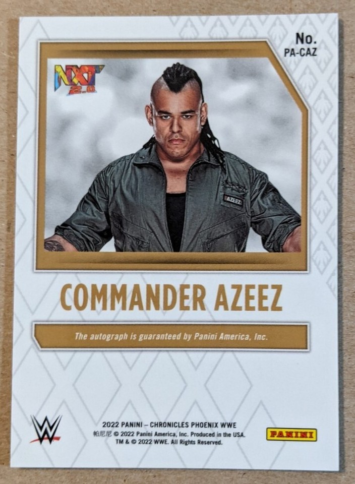 2022 PANINI CHRONICLES WWE PHOENIX AUTOGRAPHS #PACAZ COMMANDER AZEEZ | eBay