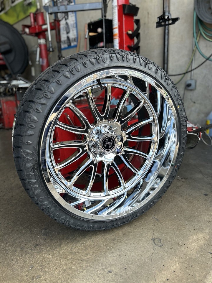 4 NEW 22x12 Hardcore HC101 Wheels and 33" Tires -44 Chrome 6x5.5 Chevy ...