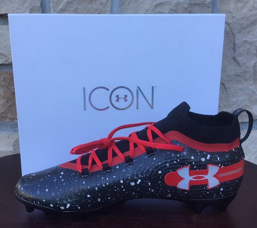 New UA Under Armour ICON Spotlight Football Cleats Black/Red/Silver ...