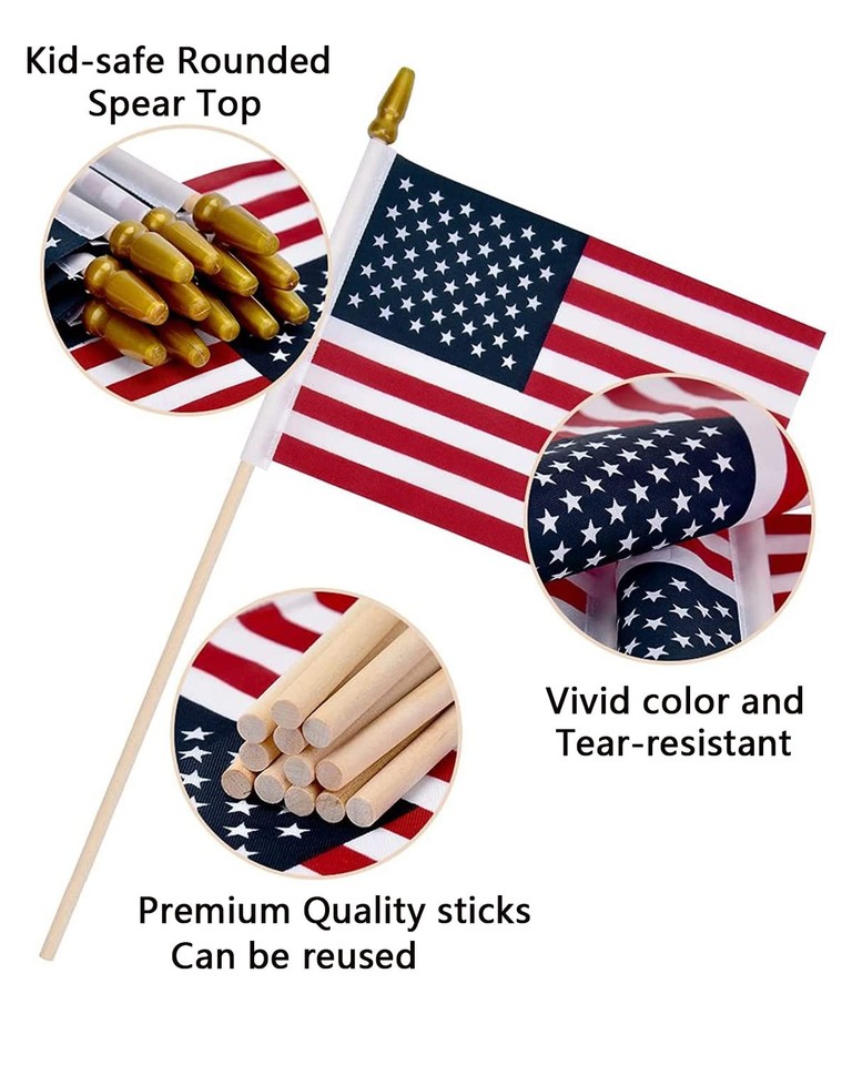 Small American Flags on Stick, Small US Flags/Mini American Flag on ...