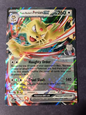 Team Rockets Persian ex 150/182 Double Rare Pokemon Destined Rivals NM ...