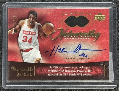 HAKEEM OLAJUWON 2007-08 UPPER DECK PREMIER #NW-HO NOTEWORTHY AUTO GOLD ...