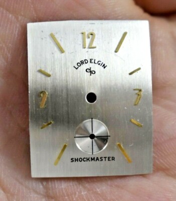 Vintage Lord Elgin Shockmaster 20.15mm x 25.40mm Wrist Watch Dial lot.t ...