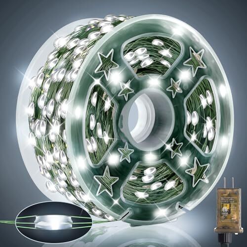 164 FT 500 LED Christmas Lights Outdoor,Green Wire Green Wire 164FT ...
