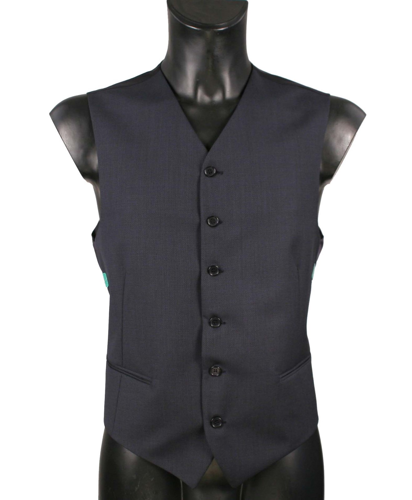 Vest 100% Wool Made In Italy 6 Button Color Navy Art. V502 | eBay
